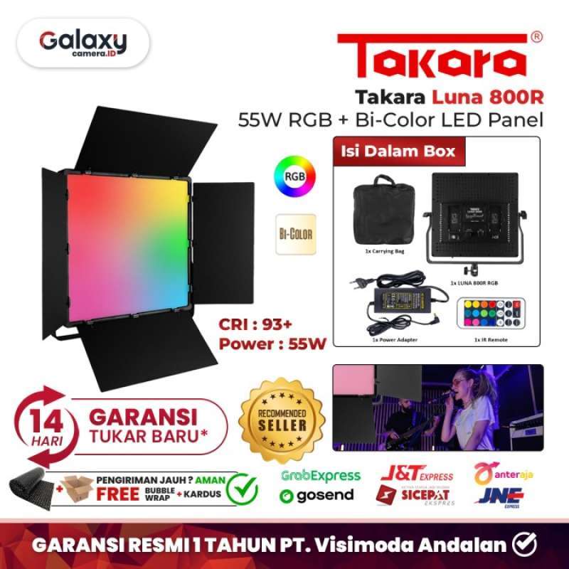 Jual Takara Luna 800r 55w Rgb & Bi-color Led Video Studio Light Panel ...