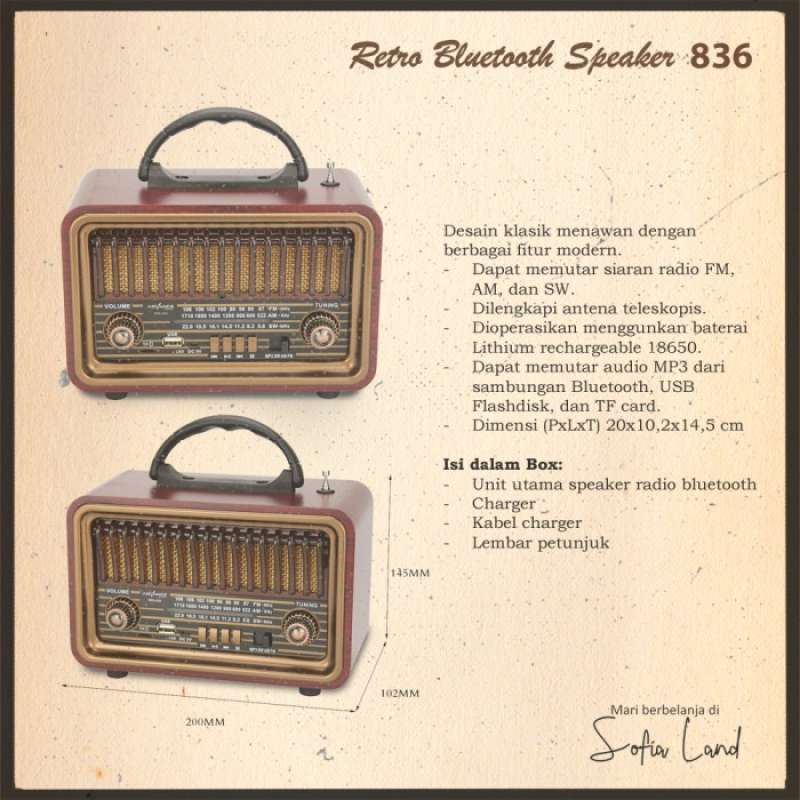 Jual Speaker Radio Bluetooth Retro Vintage Bergaya Klasik Jadul Di ...