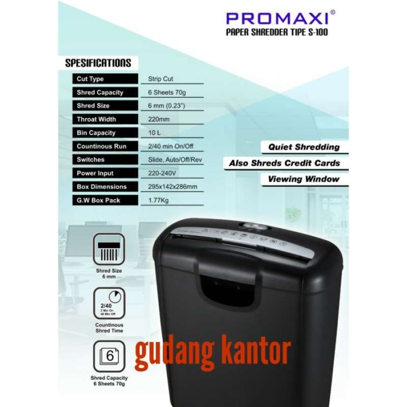 Promo Mesin Penghancur Kertas I S100 Strip Cut / Paper Shredder S 100 Diskon 23% Di Seller ...