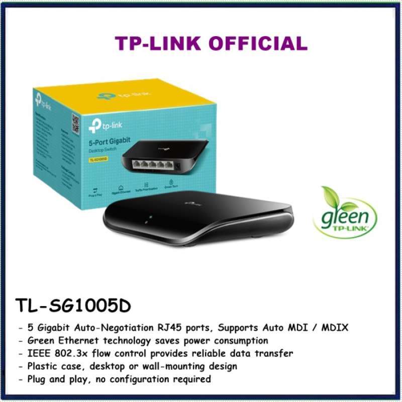 Promo Tl-sg1005d Tplink Sg1005d 5 Port Gigabit Desktop Switch Hub ...