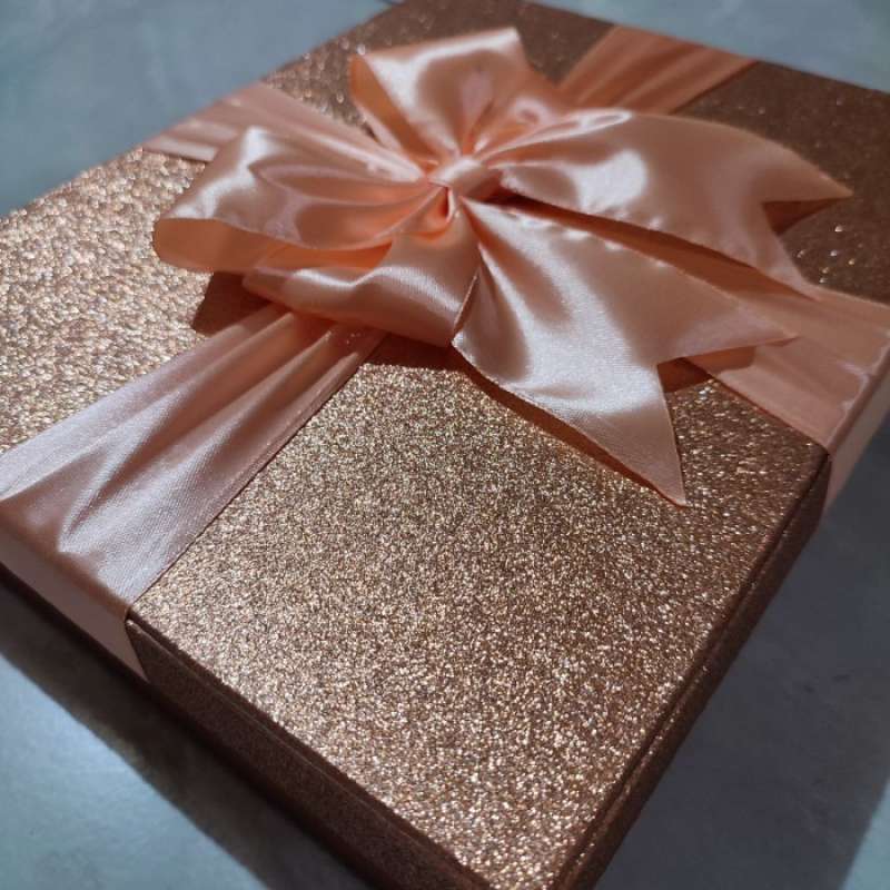 Promo Kotak Hampers Glitter Rose Gold Box Hadiah Ultah Bisa Size Diskon ...
