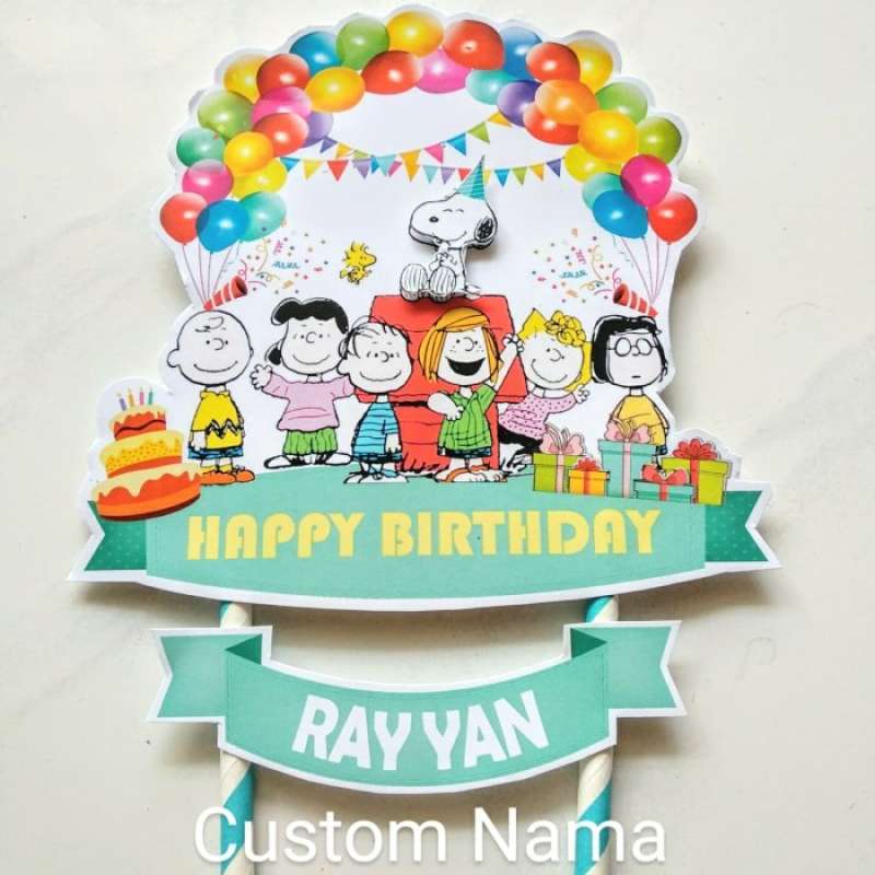 Promo Topper Kue Snoopy/snoopy Cake Topper/snoopy 3d Birthday Topper ...