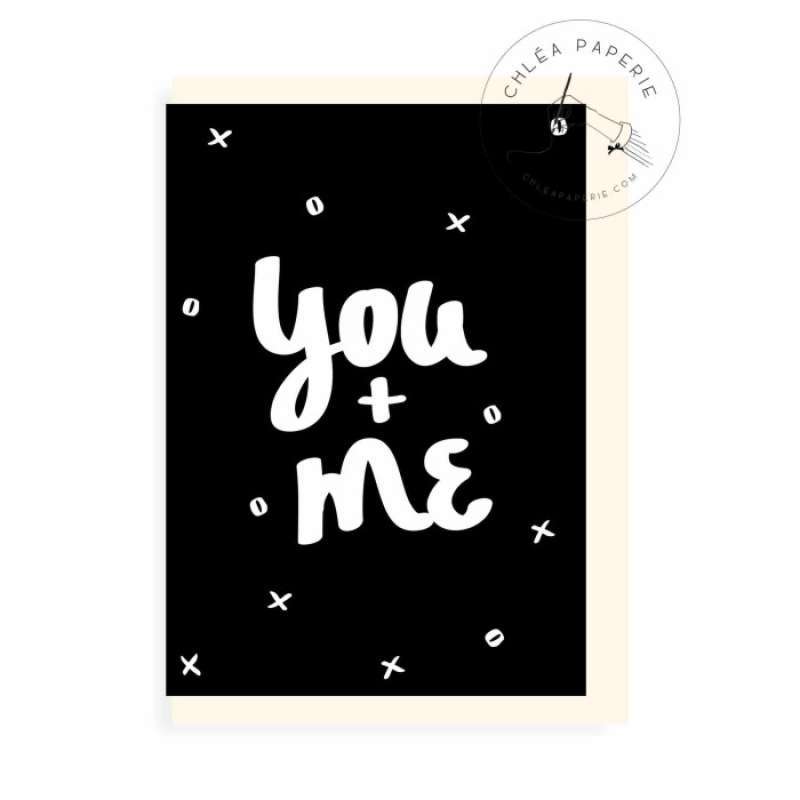 Promo Greeting Card / Love / You Plus Me Xo Black / Kartu Ucapan Diskon 23% Di Seller Walima ...