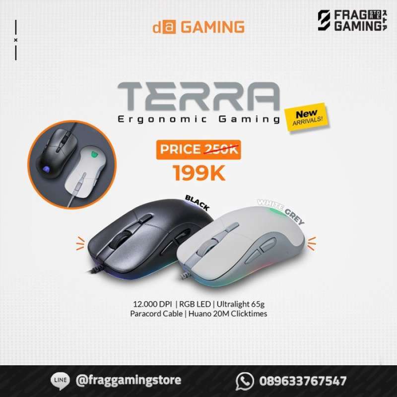 Promo 100% Produk Ori Digital Alliance Terra Paracord Rgb Gaming Mouse ...