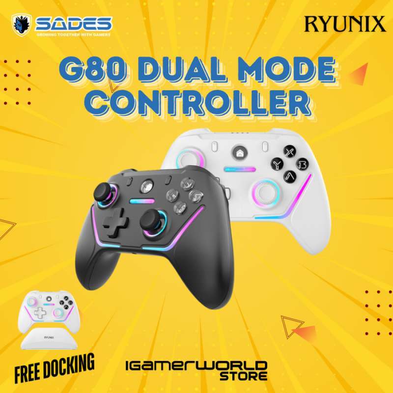 Promo 100% Produk Ori Sades Ryunix G80 Gamepad Hall Effect Dual Mode Gaming Controller Diskon 23 ...