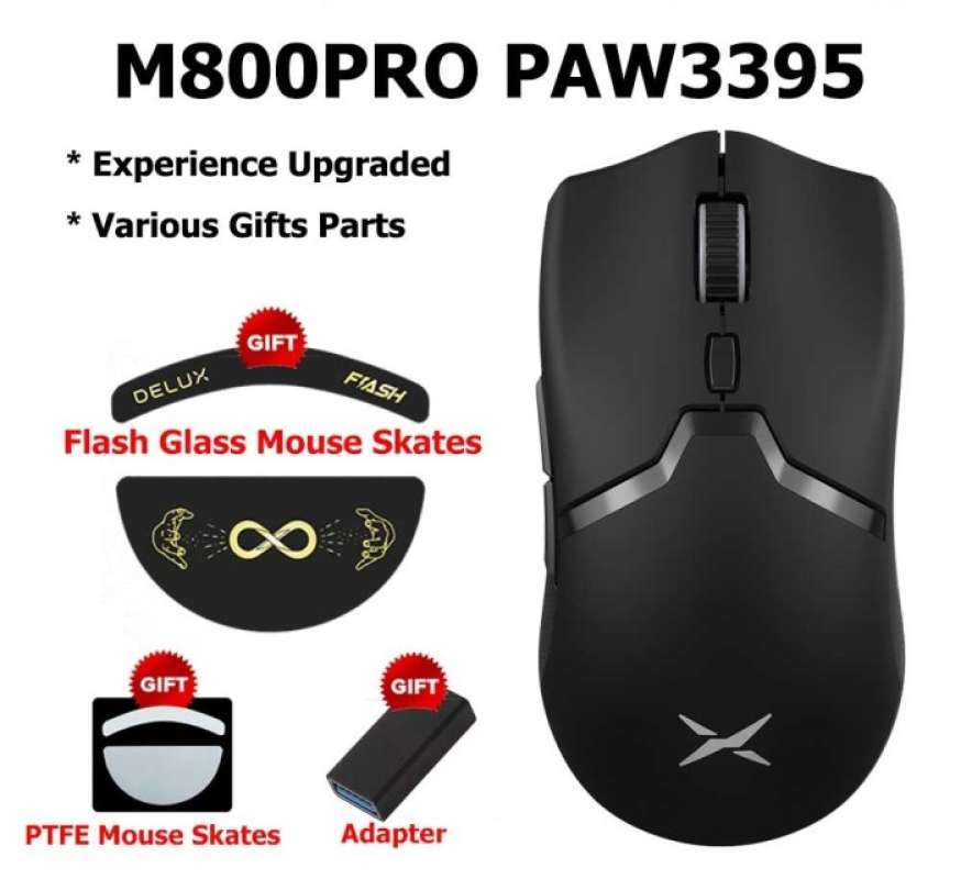 Promo 100% Produk Ori Delux M800 Pro Wireless Gaming Mouse Paw 3395 Sensor Diskon 23% Di Seller ...