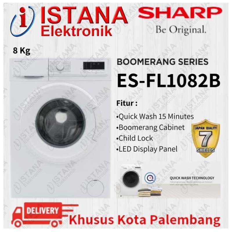 Jual Sharp Mesin Cuci Front Loading 8 Kg Boomerang Series Es-fl1082b Di ...