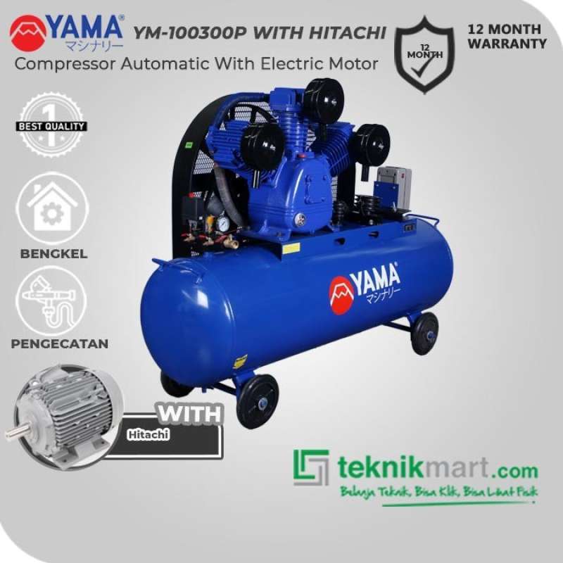 Promo Yama 10 Hp Ym100-300p Kompresor Angin Automatic Dengan Motor Hitachi Diskon 33% Di Seller ...