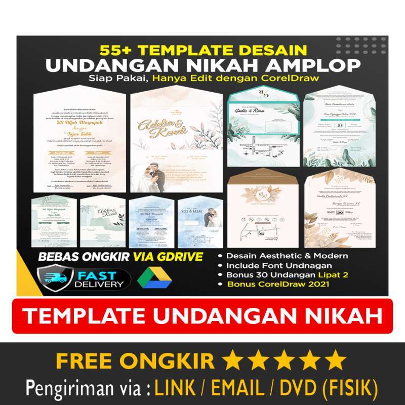 Promo Template Undangan Pernikahan Amplop Format Cdr Desain Kekinian ...