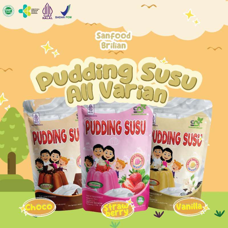 Promo Sanfood Milky Silky Puding Susu Rasa Strawberry Pudding Lembut ...