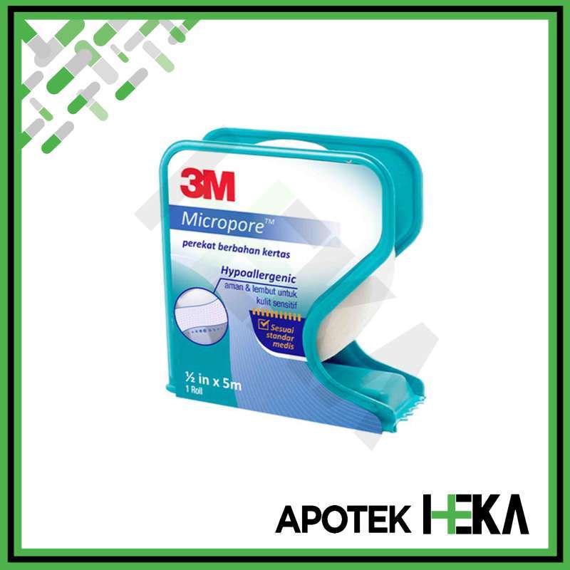 Jual Micropore 3m Paper Tape 1/2 Inch X 5 M Satuan 1 Roll - Plester ...