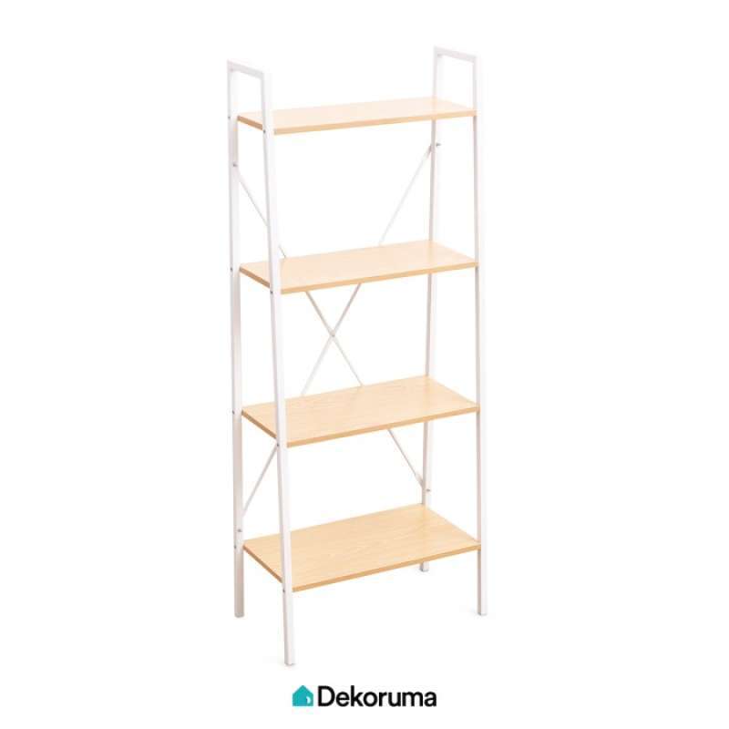 Promo Dekoruma Toshi Rak Buku 4 Tingkat / Rak Kayu Serbaguna Diskon 66% ...