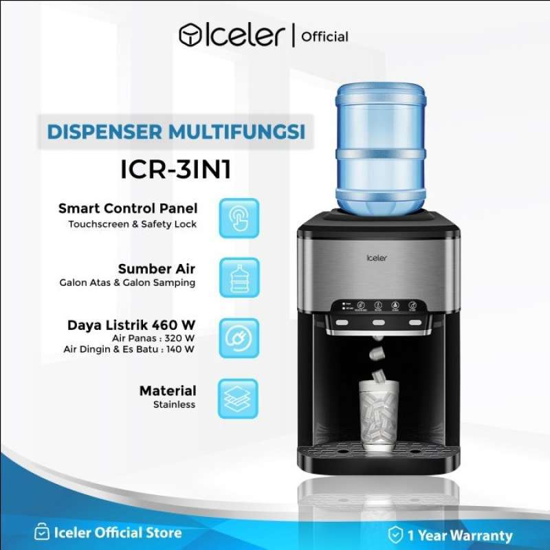 Jual Iceler Mesin Es 3 In 1 Bisa Air Panas Air Es Dan Es Batu Galon ...