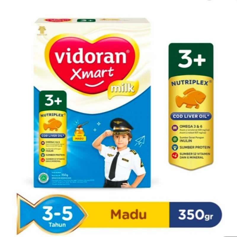 Jual Vidoran Xmart 3+ Susu Pertumbuhan Anak 3-5 Tahun Madu 350g Di ...