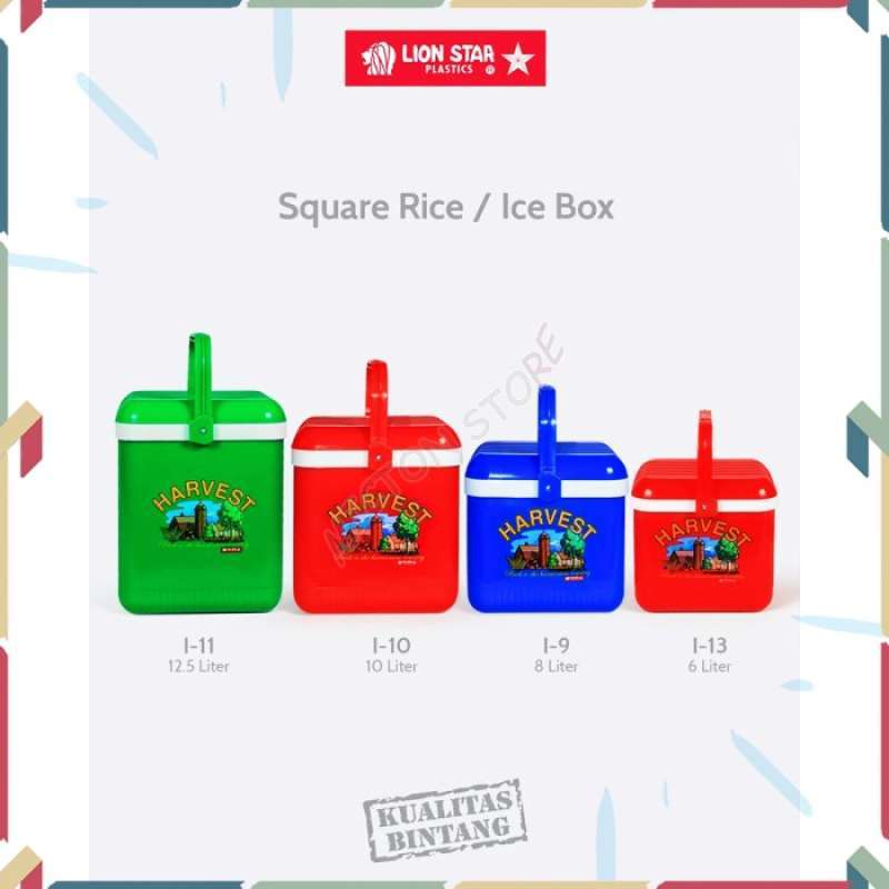 Jual Micton Lion Star Square Rice Ice Box Liter Termos Nasi Kotak Es ...