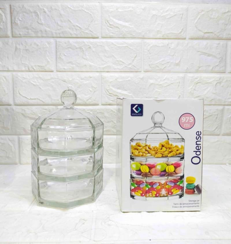 Jual Candy Jar Tingkat-toples Kaca Segi Delapan Rantang Permen Susun ...