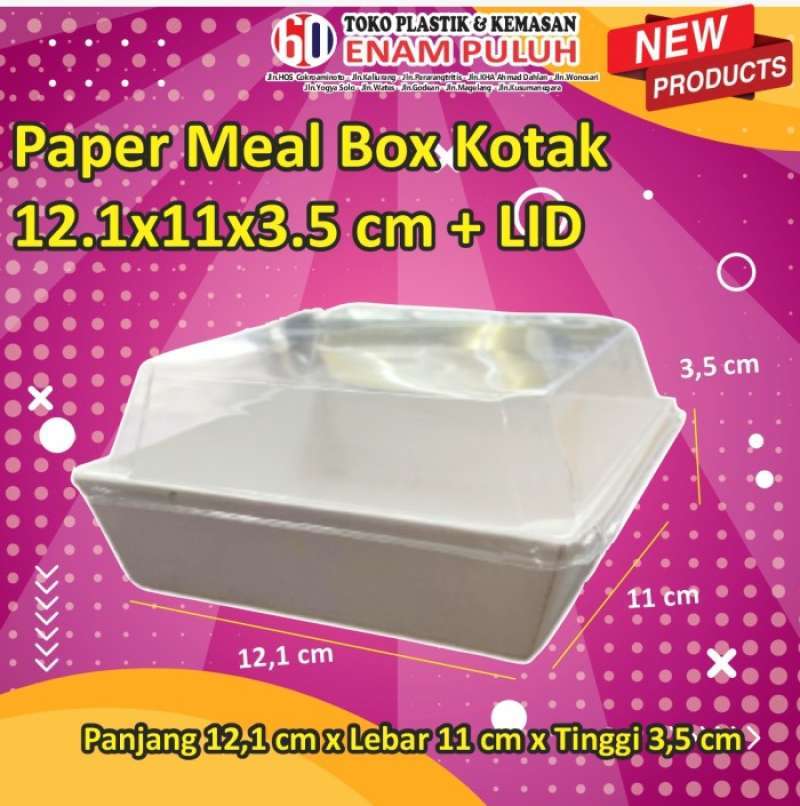 Jual Paper Meal Box + Lid Mika - Paper Lunch Box, Cake Box, Burger Box ...