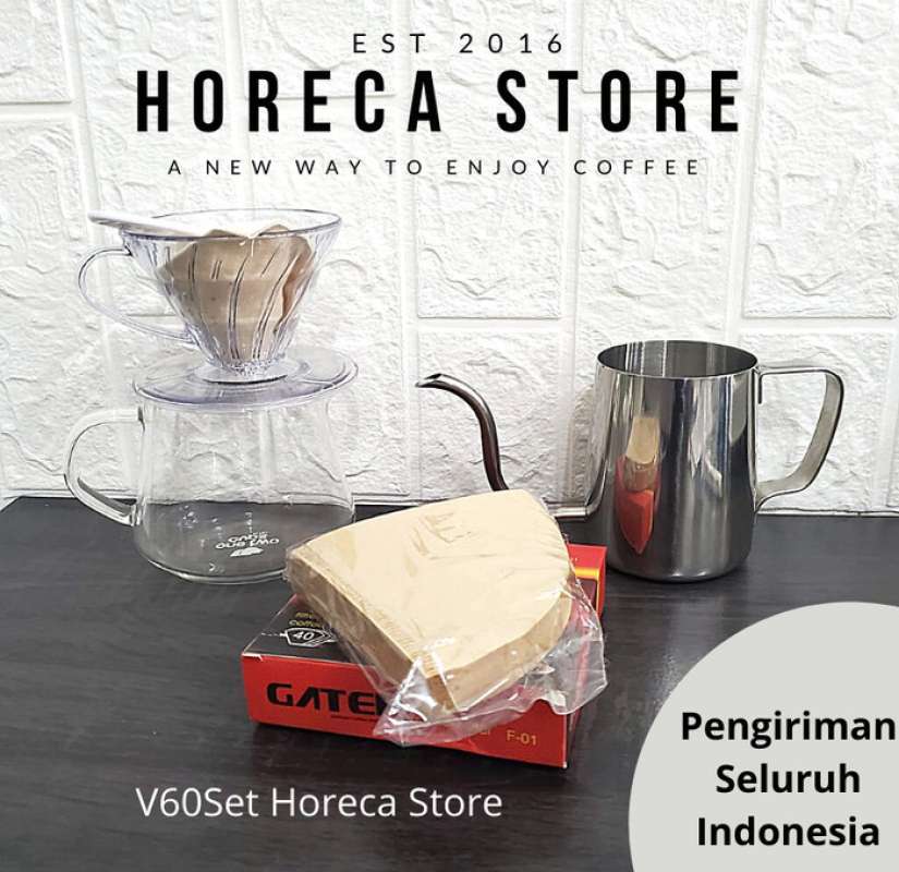 Promo Paket Seduh Kopi V60 Set Ukuran 01 02. V60 Server Kit Horeca ...