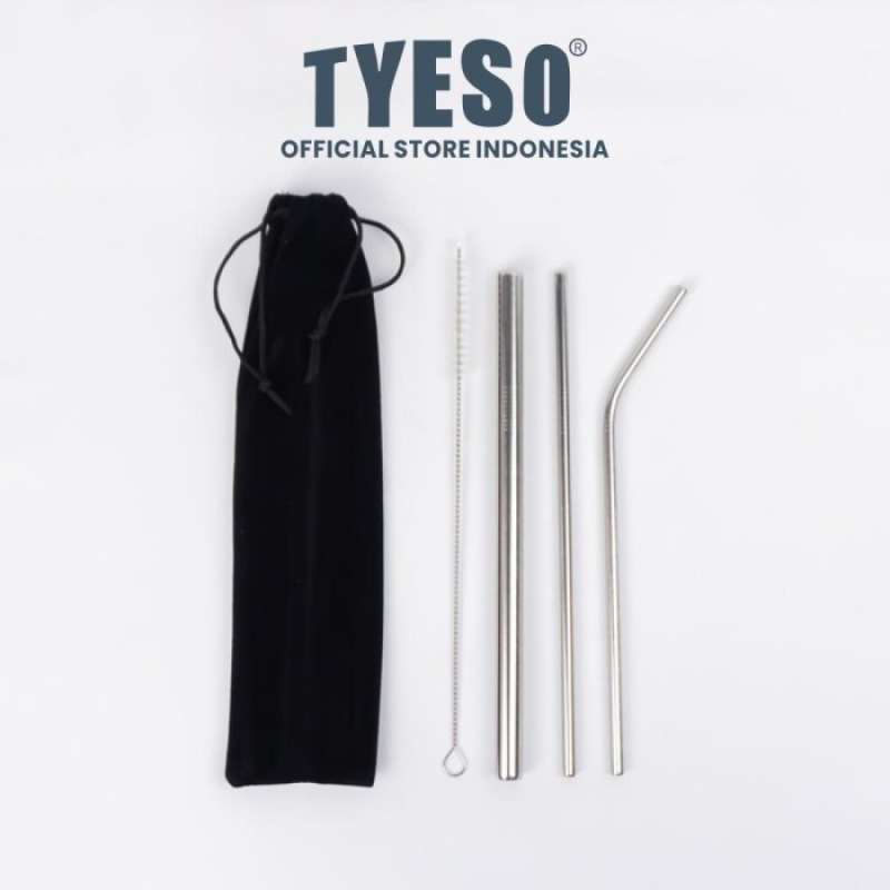 Jual Uss X Tyeso Reusable Stainless Straw Set 4in1 Sedotan Stainless Steel Set Di Seller Ayato ...
