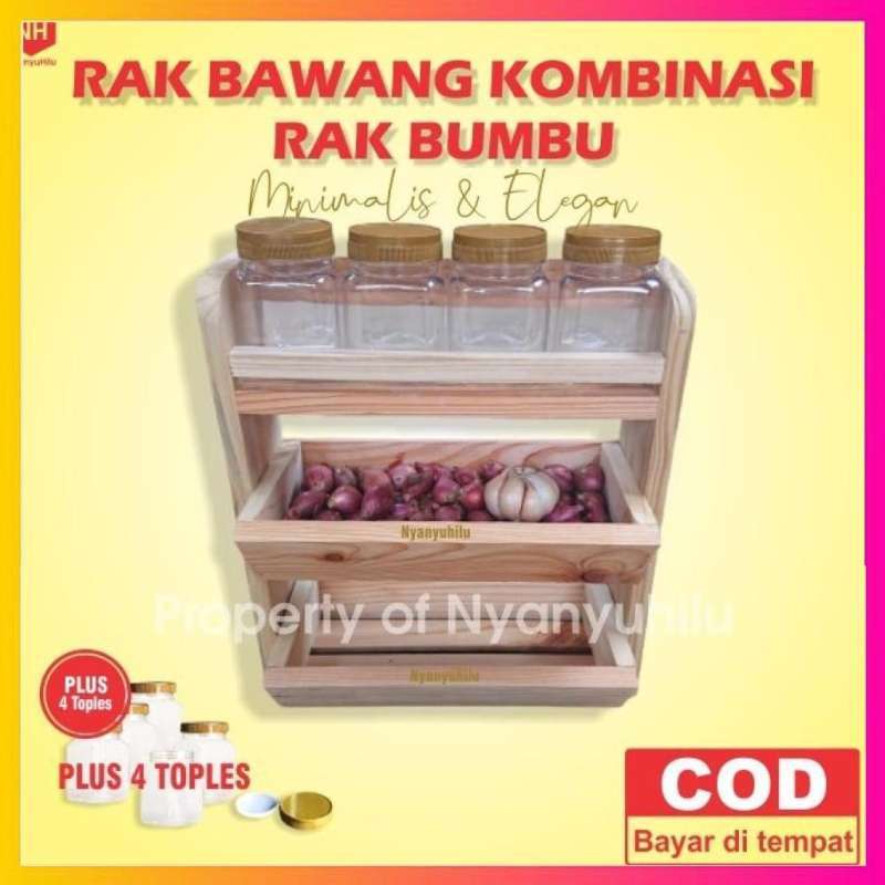 Jual Rak Bawang Kombinasi Rak Bumbu 3 Susun Wadah Tempat Keranjang ...