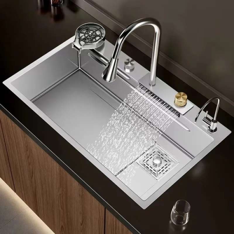 Jual Kitchen Sink Luxury 7545 Stainless Lengkap Kran Water Fall Di ...