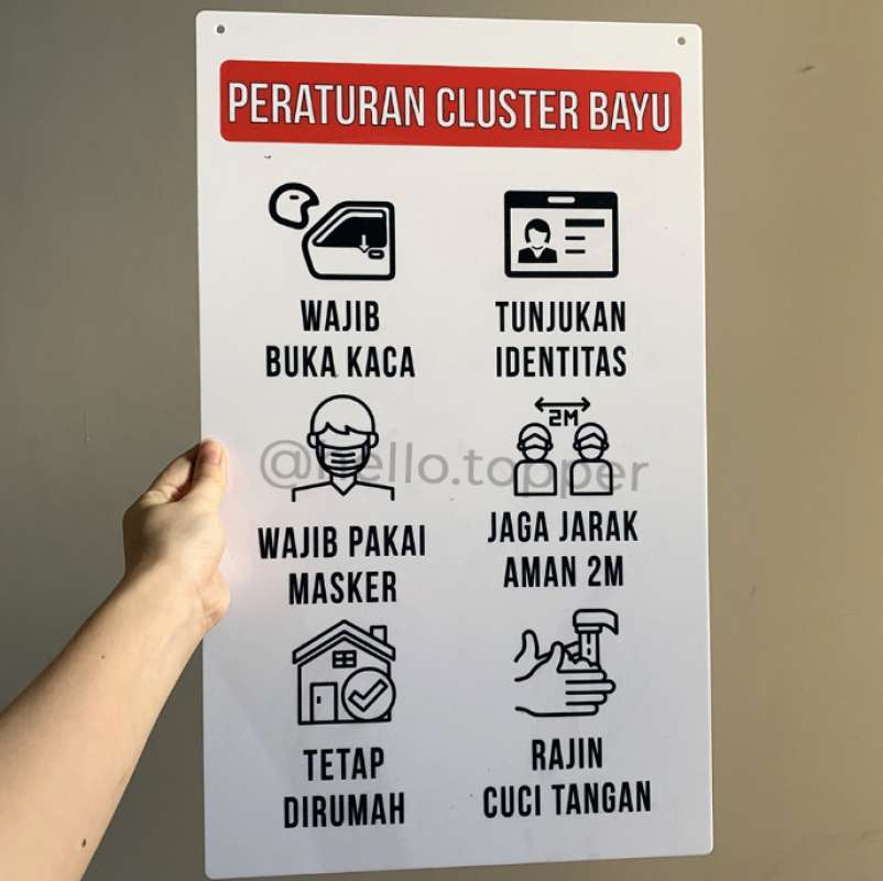 Jual Sign Peraturan Cluster Office | Sign Tata Tertib Perumahan Akrilik ...