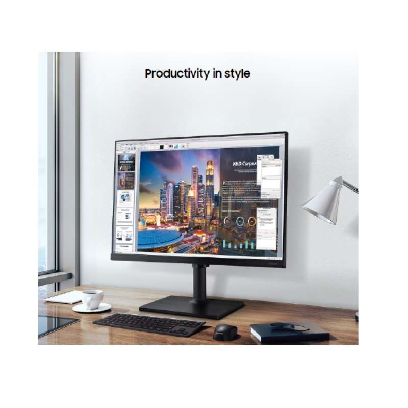 Promo Samsung Monitor 27” T45f 75hz Fhd Ips Bezel-less Monitor With ...