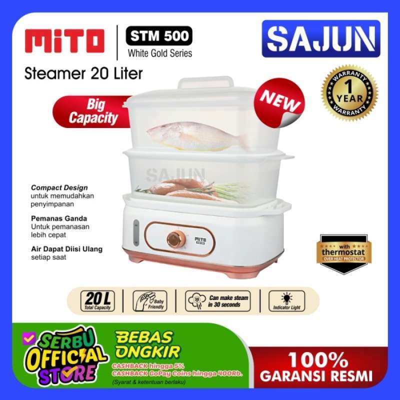 Jual Mito Steamer Electric Food Stm-500 Pengukus Makanan 20 Liter Di ...
