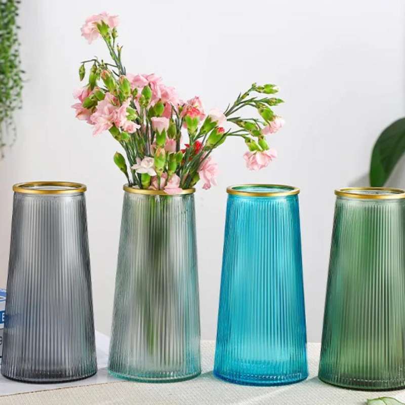 Jual Qintong Vas Bunga Kaca Silinder Vertical Nordic Simple Glass Vase ...