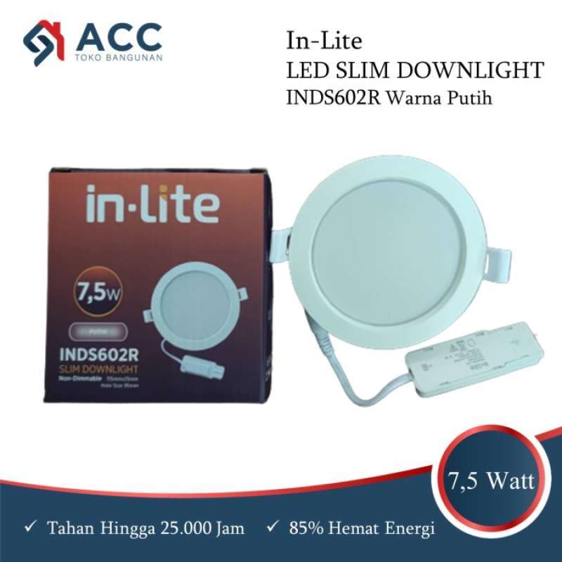 Promo Inlite Lampu Led Panel Plafon Slim Downlight 7,5w 7,5 Watt ...