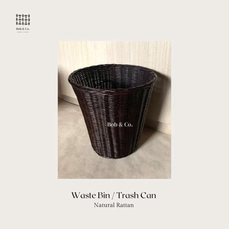 Promo 100% Produk Ori Tempat Sampah Rotan / Tong Sampah / Rattan Trash Can / Waste Bin Diskon 23 ...
