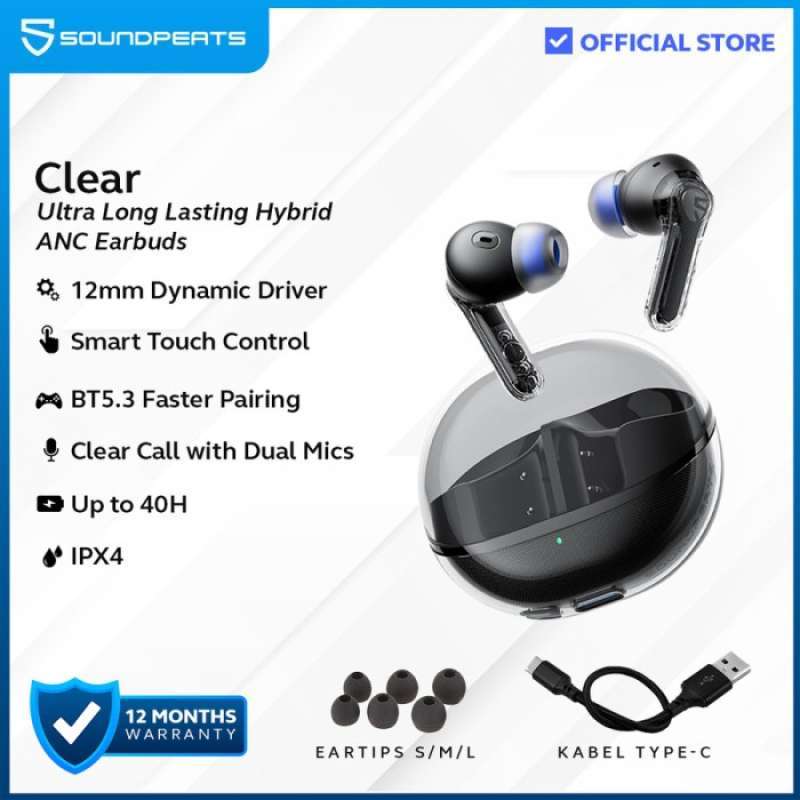 Promo Soundpeats Clear True Wireless Earbuds With Good Sound Tws - Biru ...