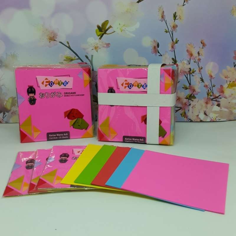 Promo Origami Kertas Lipat Forte Warna Warni 2 Sisi Ukuran 12 X 12 Cm ...