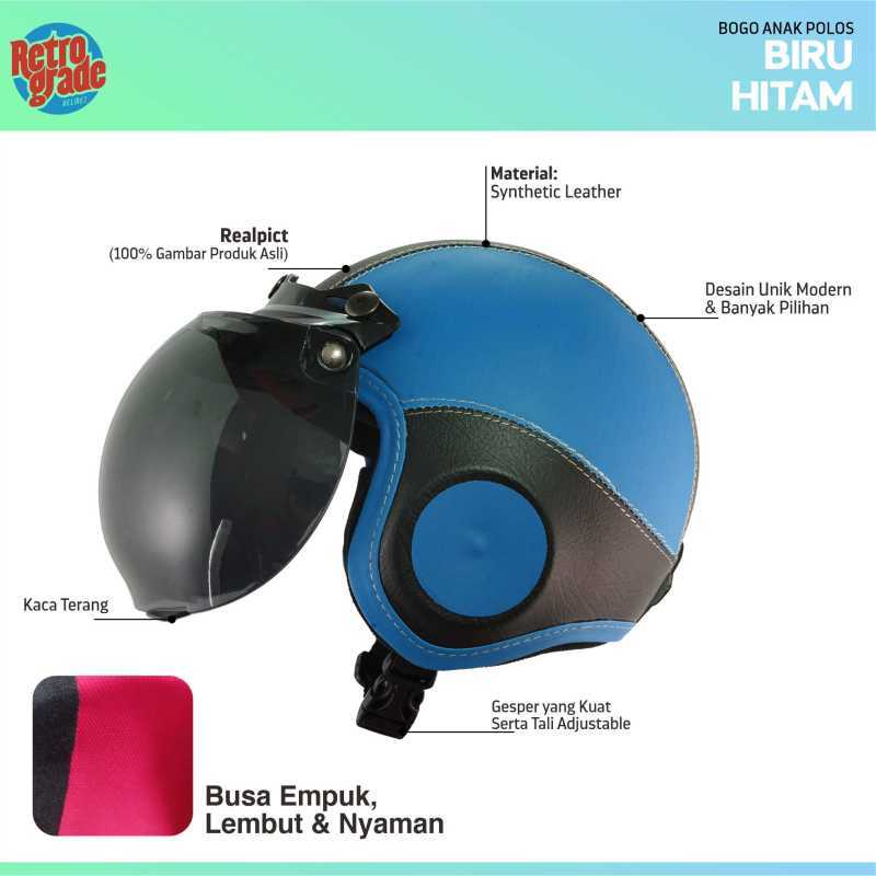 Promo Helm Bogo Anak Polos Berbagai Macam Warna Lucu Usia 2 3 4 5 6 7 Tahun Variasi Kaca Cembung ...