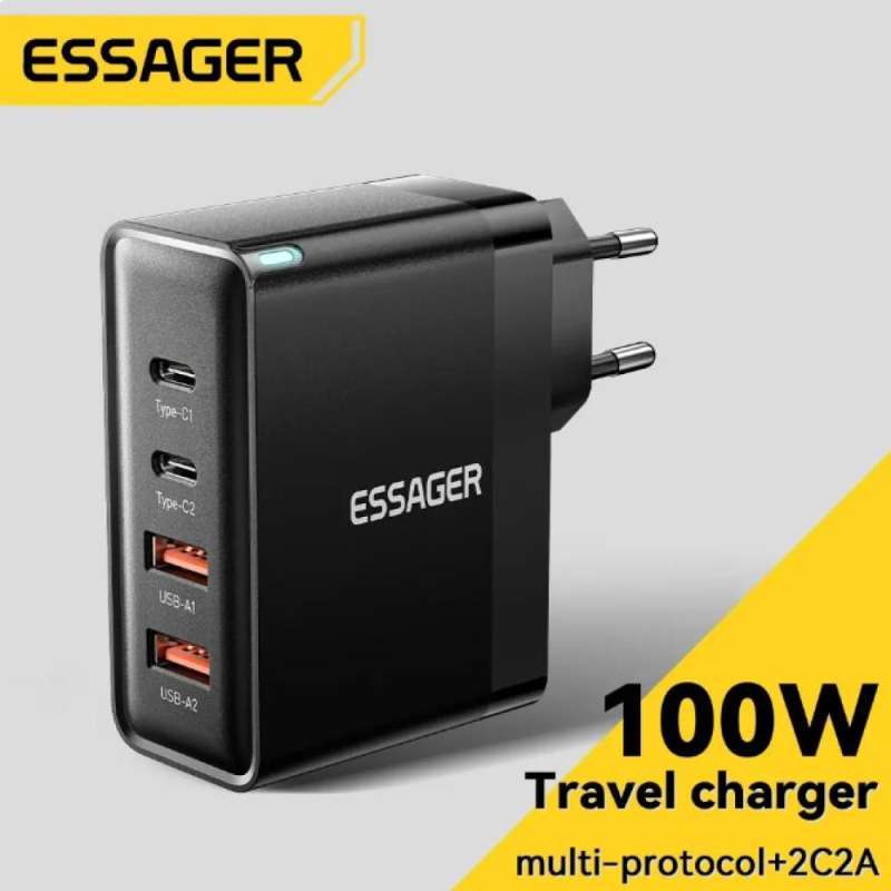 Jual Kepala Charger Fast Charging Gan Multi Port Pd 100w Es-cd37 Type ...