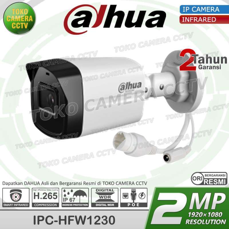 Jual Ip Camera Dahua 2mp Dh-ipc-hfw1230 Kamera Cctv Ip Poe Bullet ...