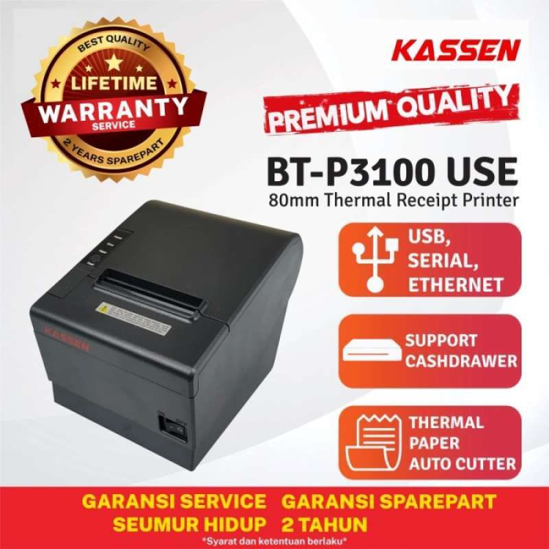 Promo 100% Produk Ori Printer Thermal Struk Kasir 80mm Kassen Bt-p3100 ...