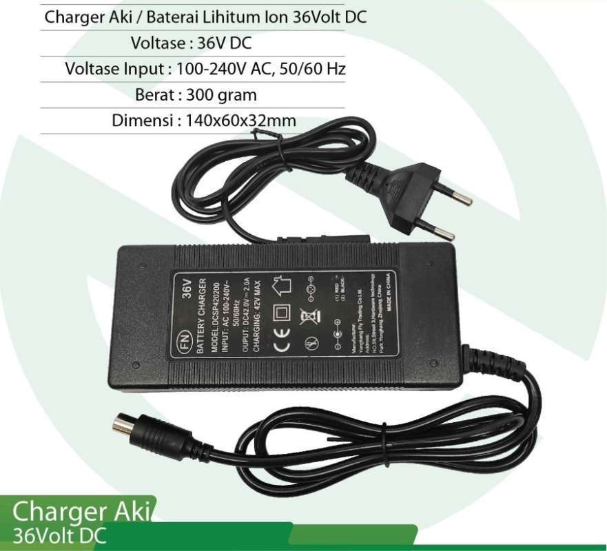 Promo Charger Baterai Lithium Ion 36v Dc Skuter Otoped Listrik 8.5inch ...