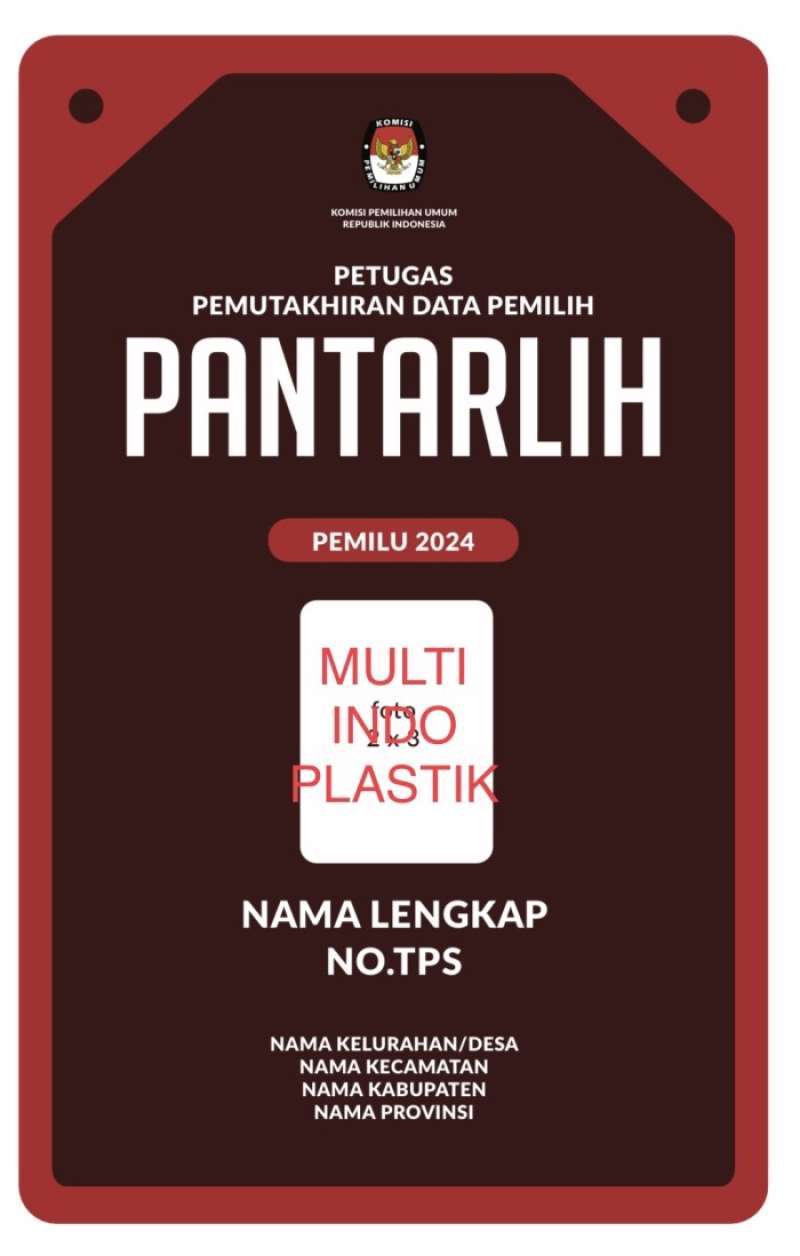 Jual Id Card Kpu/nametag Kpu/tali Lanyard 2 Cm/plastik Nametag Kpu/id ...