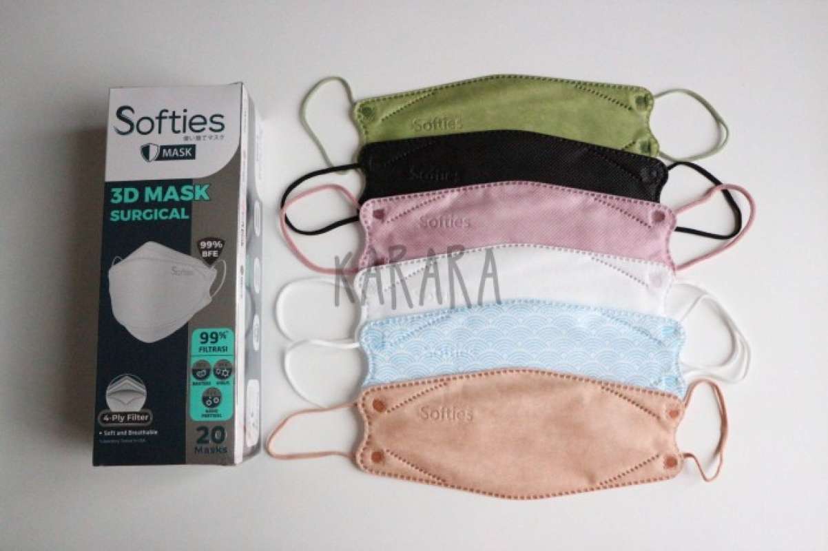Jual Masker Softies 3d Mask Surgical 4ply - Kf94 - Hijau Ramadhan Di ...