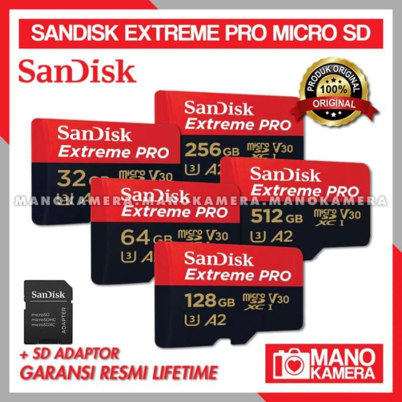 Jual Memory Card Extreme Pro Micro Sd 256gb A2 Kelas 10 Kartu Memori Di ...