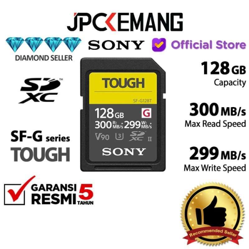 Jual Sony Sdxc 128gb 300mb/s Sf-g Tough Series Uhs-ii Sdhc 128 Gb Resmi ...