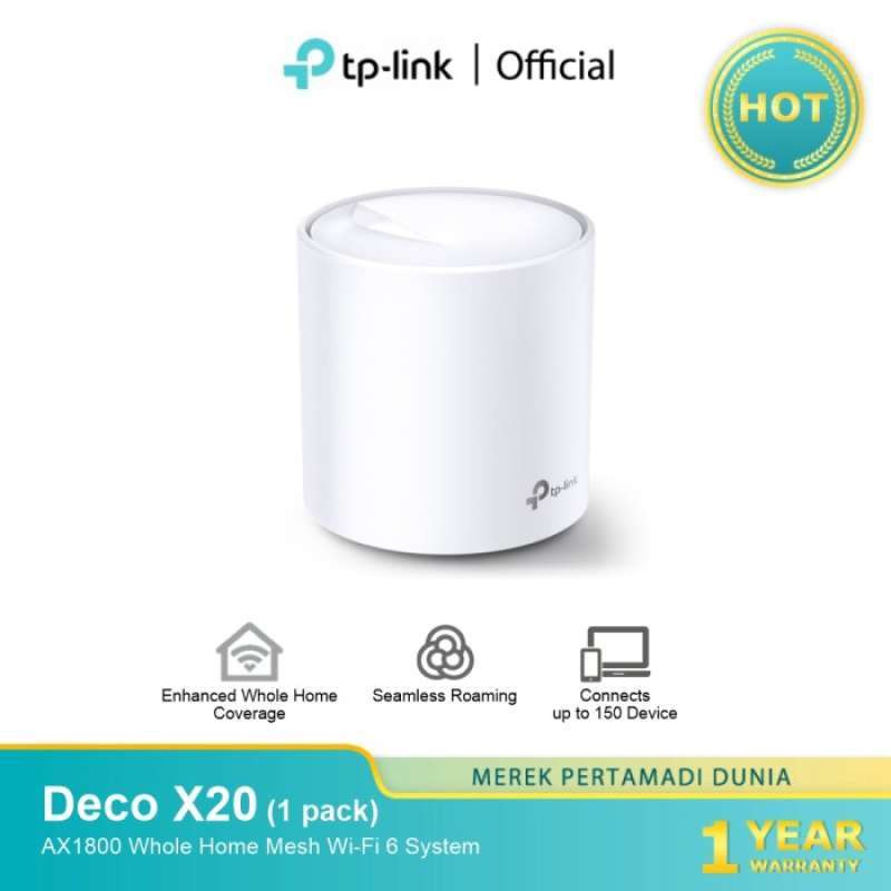 Jual Tp-link Deco X20 1 Pack Ax1800 Whole Home Mesh Wi-fi 6 System - 1 ...