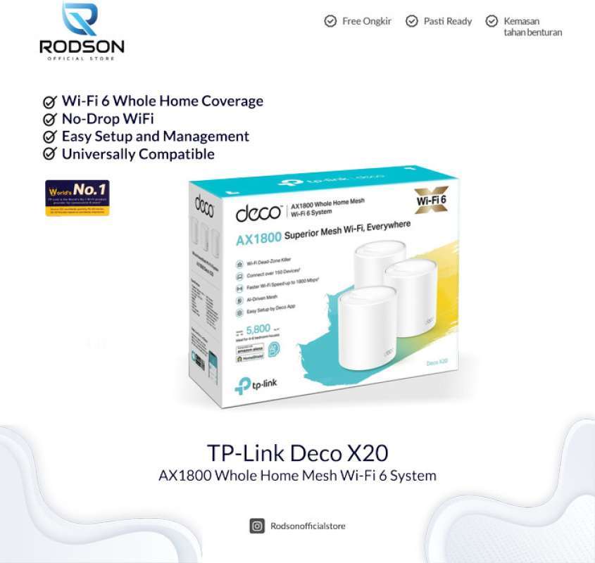 Jual Tplink Tp-link Deco X20 Ax1800 Whole Home Mesh Wi-fi 6 System Di ...