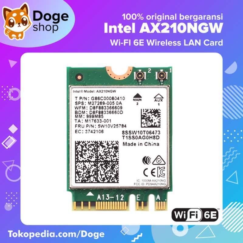 Jual Intel Ax210 Wifi 6e Card Wireless 6 Ac Ax Bluetooth 5.2 Ngff M.2 Ax200 Di Seller Velvet ...