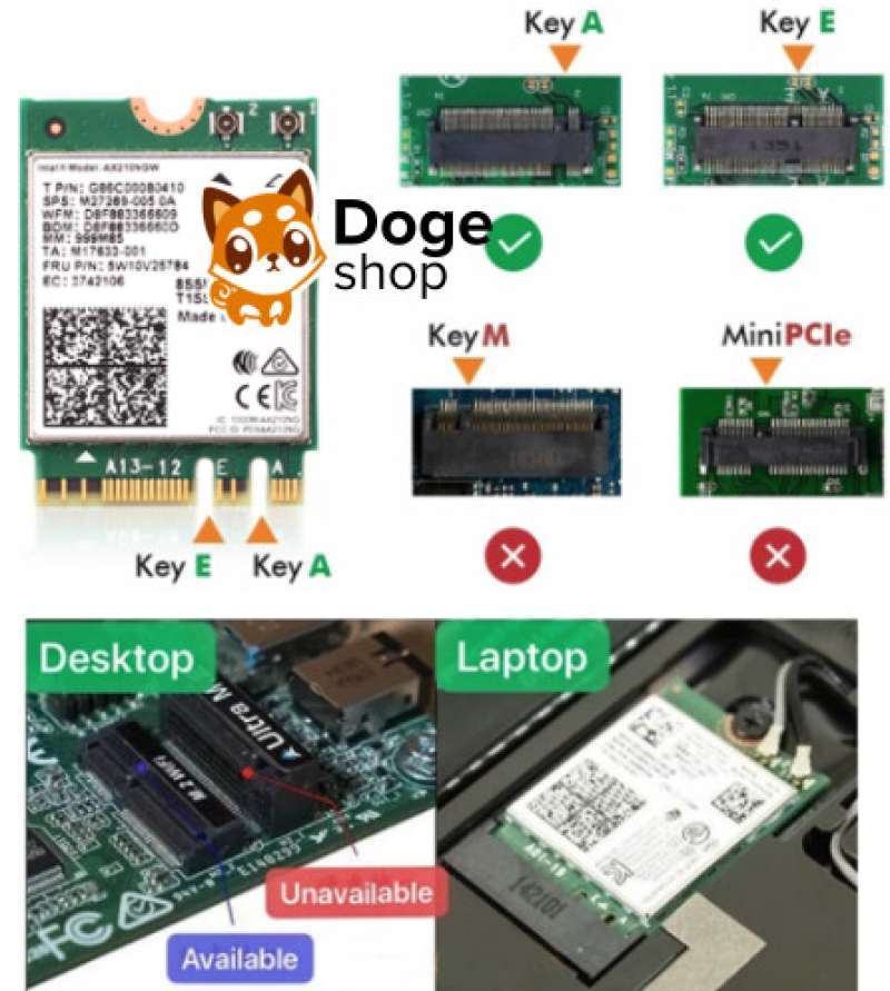 Jual Intel Ax210 Wifi 6e Card Wireless 6 Ac Ax Bluetooth 5.2 Ngff M.2 ...