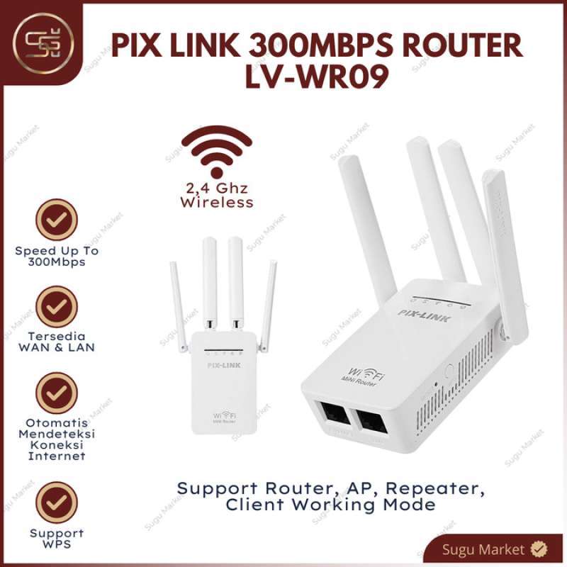 Jual Pix-link 300m Wireless Wifi Range Extender Router Repeater Ap Lv-wr09 Di Seller Velvet ...