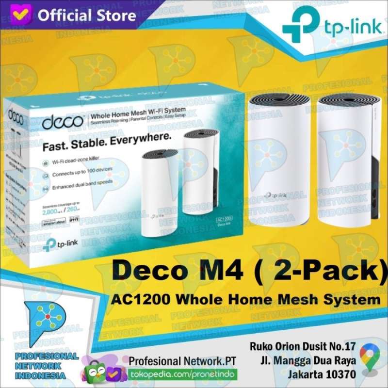 Jual Tp-link Deco M4 (2-pack) Ac1200 Whole Home Mesh Wi-fi System Isi 2 ...
