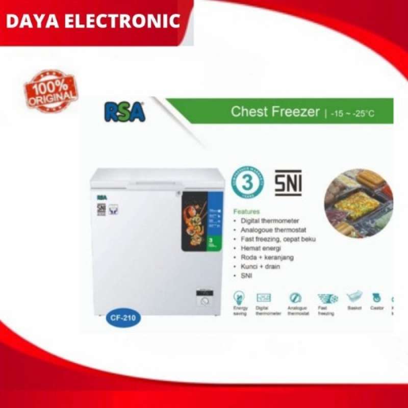 Promo Chest Freezer Rsa Cf 210 Freezer Box Diskon 23% Di Seller Teemee ...