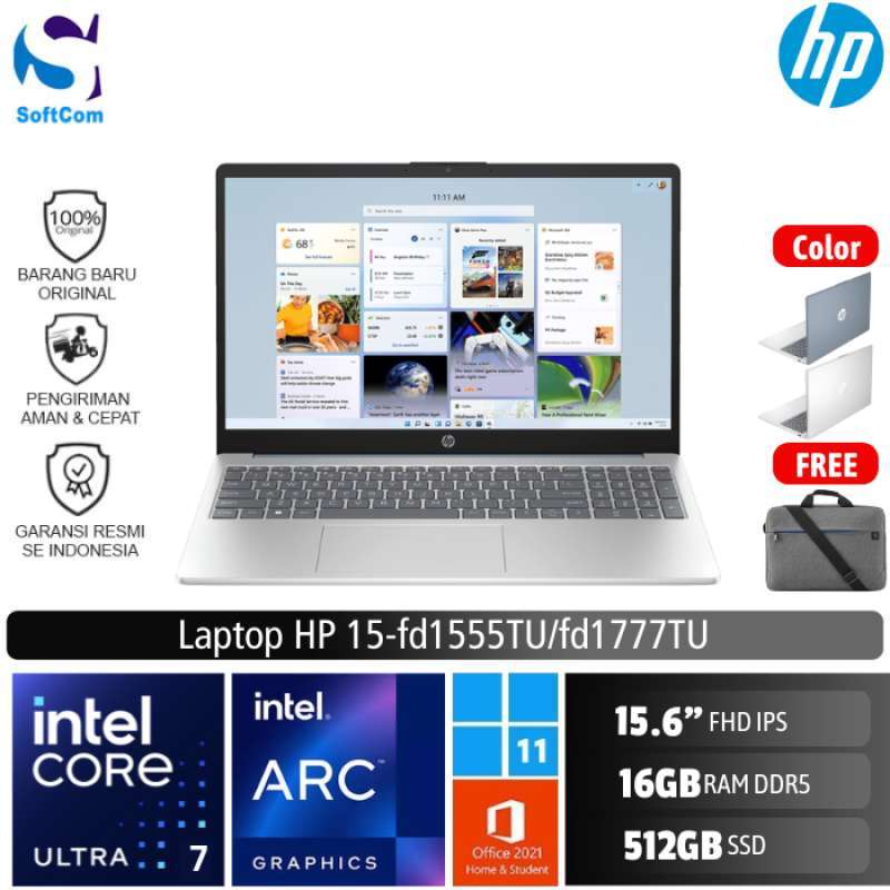 Promo Hp 15 Fd1555tu Fd1777tu Notebook [ultra 7 155h/16gb/512gb Ssd/15. ...